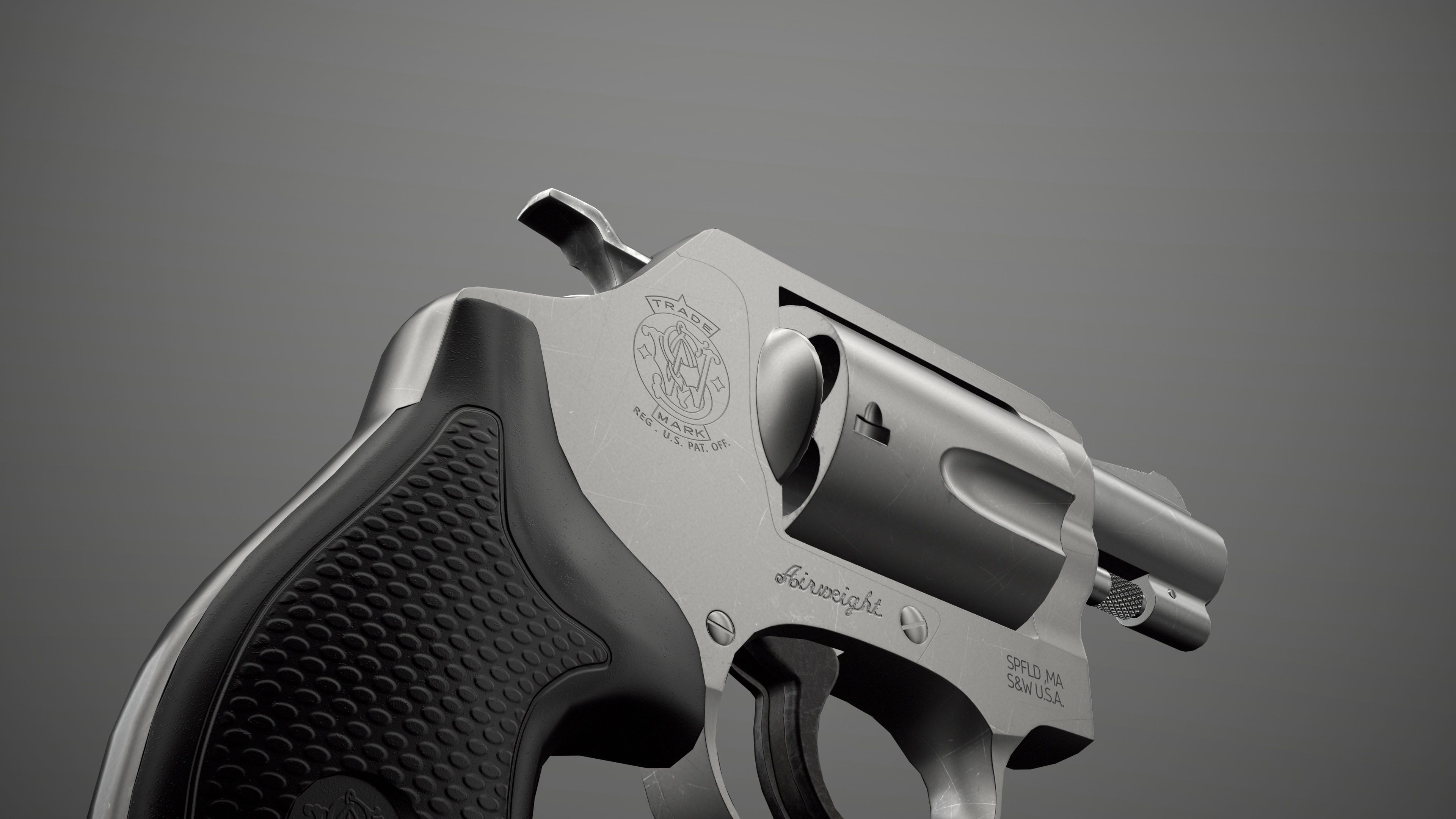 3D model Smith and Wesson Model 637 Revolver VR / AR / low-poly | CGTrader