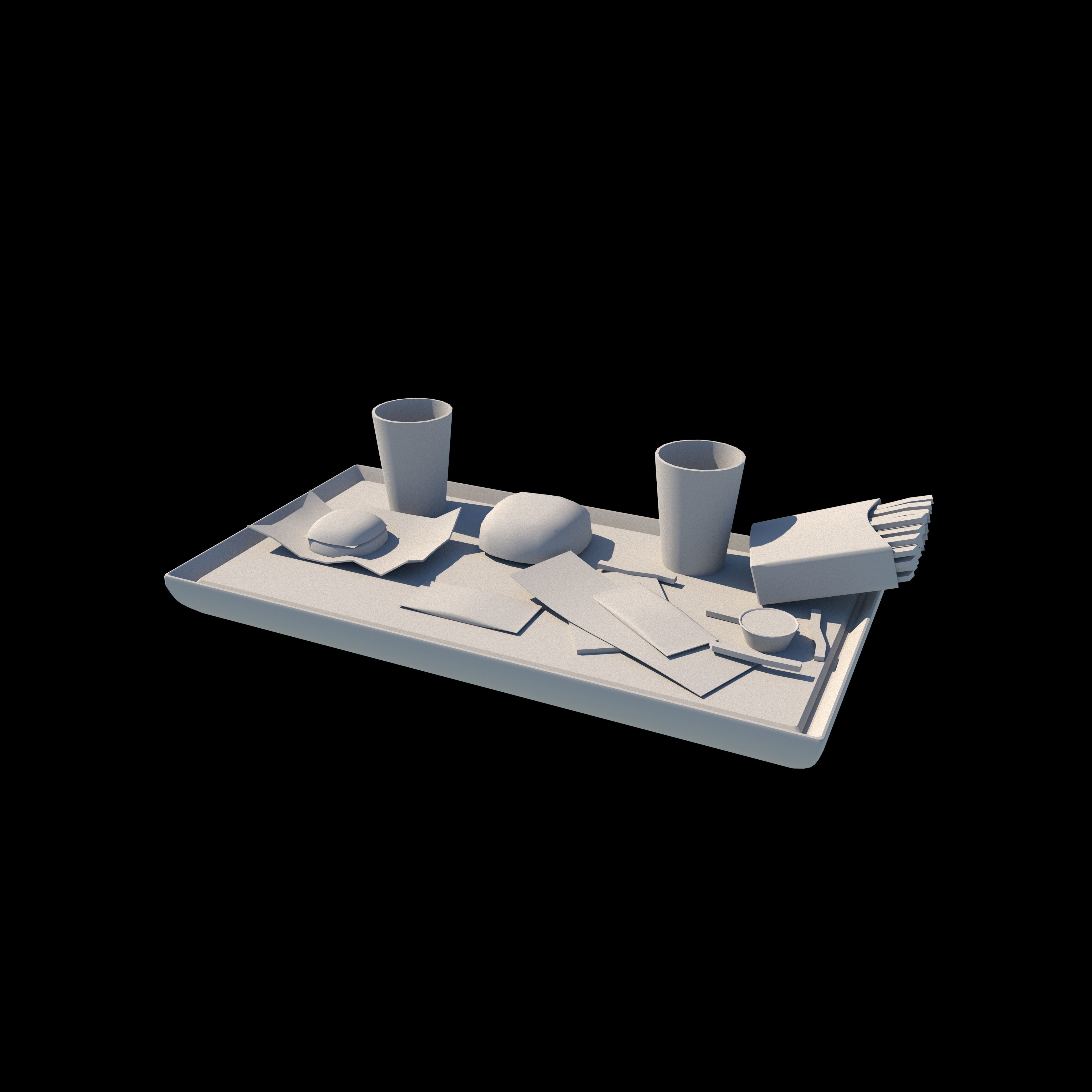 Fast Food Serving Tray 3D model animated | CGTrader