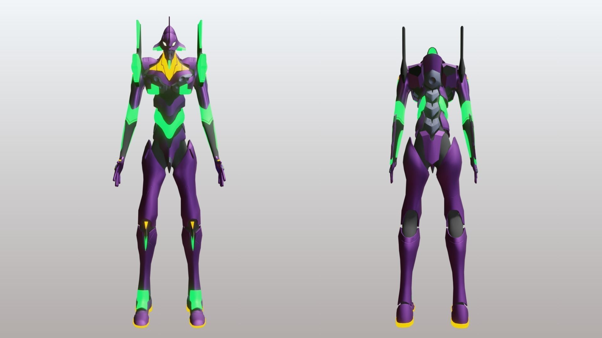 3D model Evangelion Unit 01 - Lowpoly 3D Model VR / AR / low-poly ...