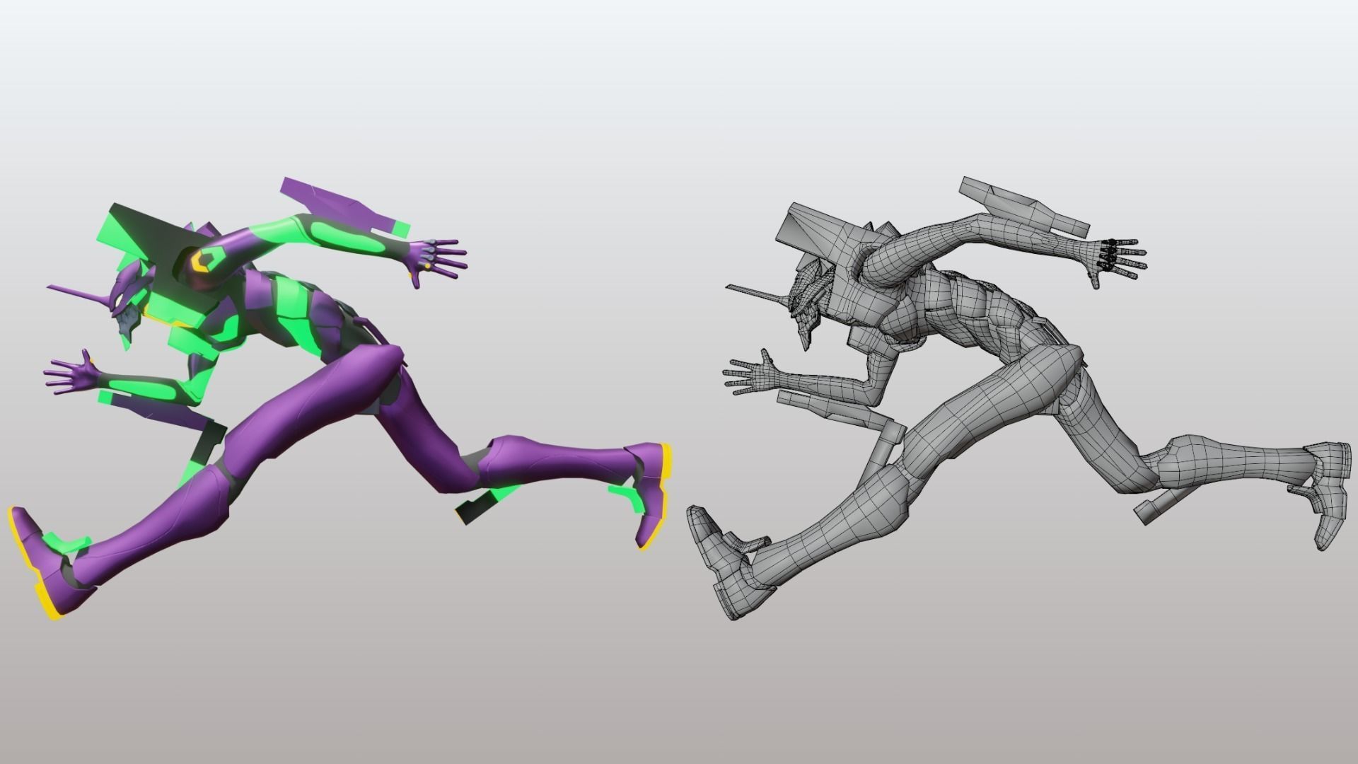 3D model Evangelion Unit 01 - Lowpoly 3D Model VR / AR / low-poly ...