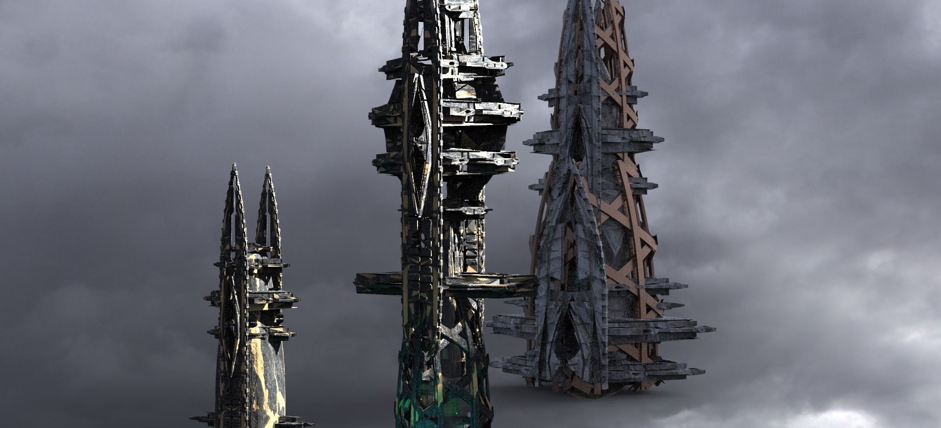 3D model Planet side corporation Elder Turrets VR / AR / low-poly ...