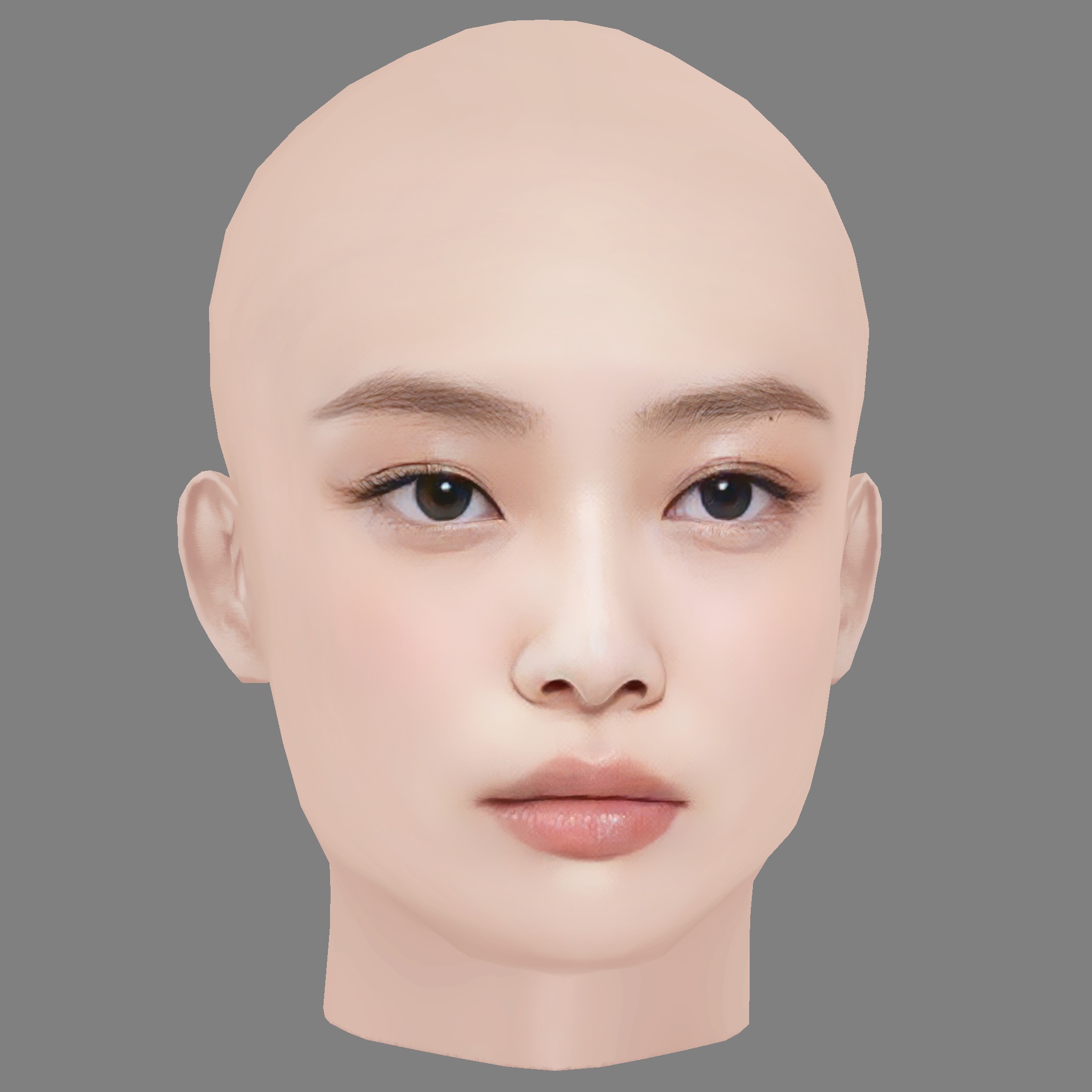 3D model Jennie Blackpink Head - No Hair - Low poly head for game VR ...