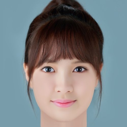 3D model Kim So-Hyun Head - No Hair - Low poly head for game VR / AR ...
