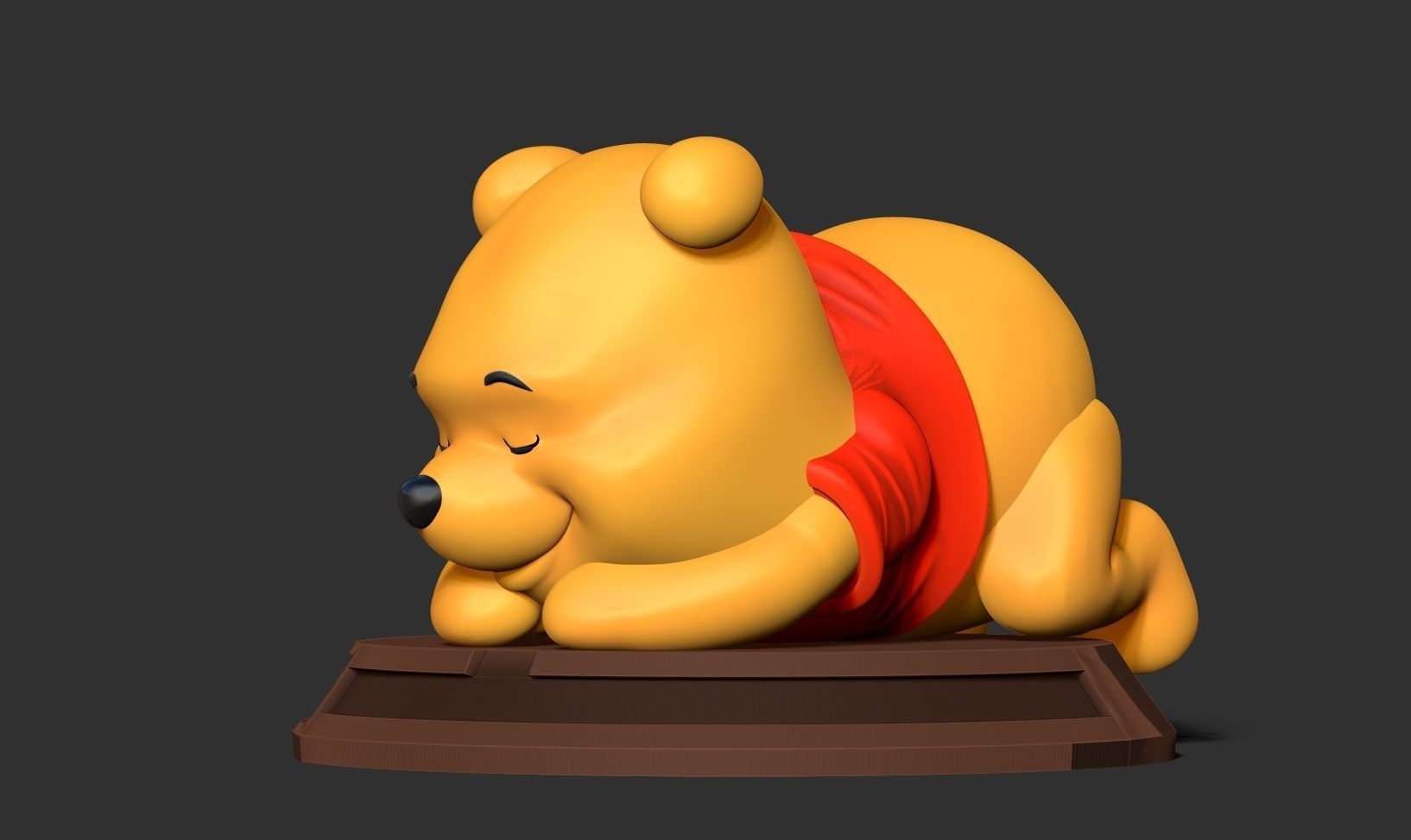 Pooh is sleeping 3D model 3D printable | CGTrader