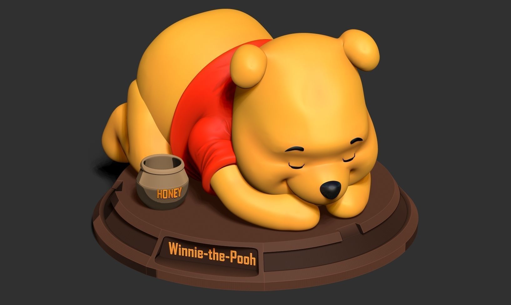 Pooh is sleeping 3D model 3D printable | CGTrader