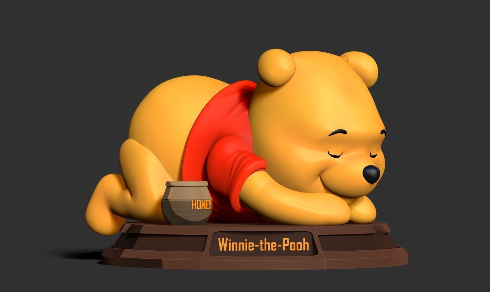Pooh is sleeping 3D model 3D printable | CGTrader