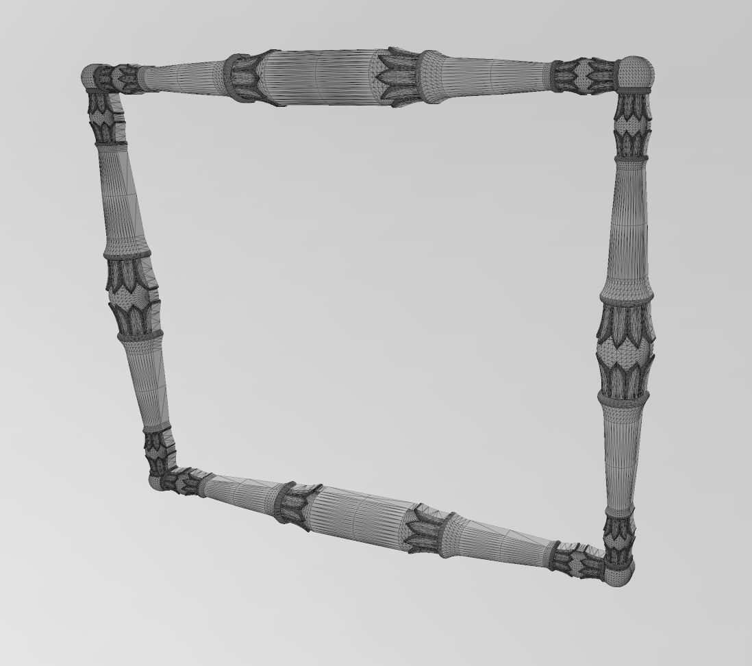 Rectangular lotus bead frame relief 3D model 3D printable | CGTrader