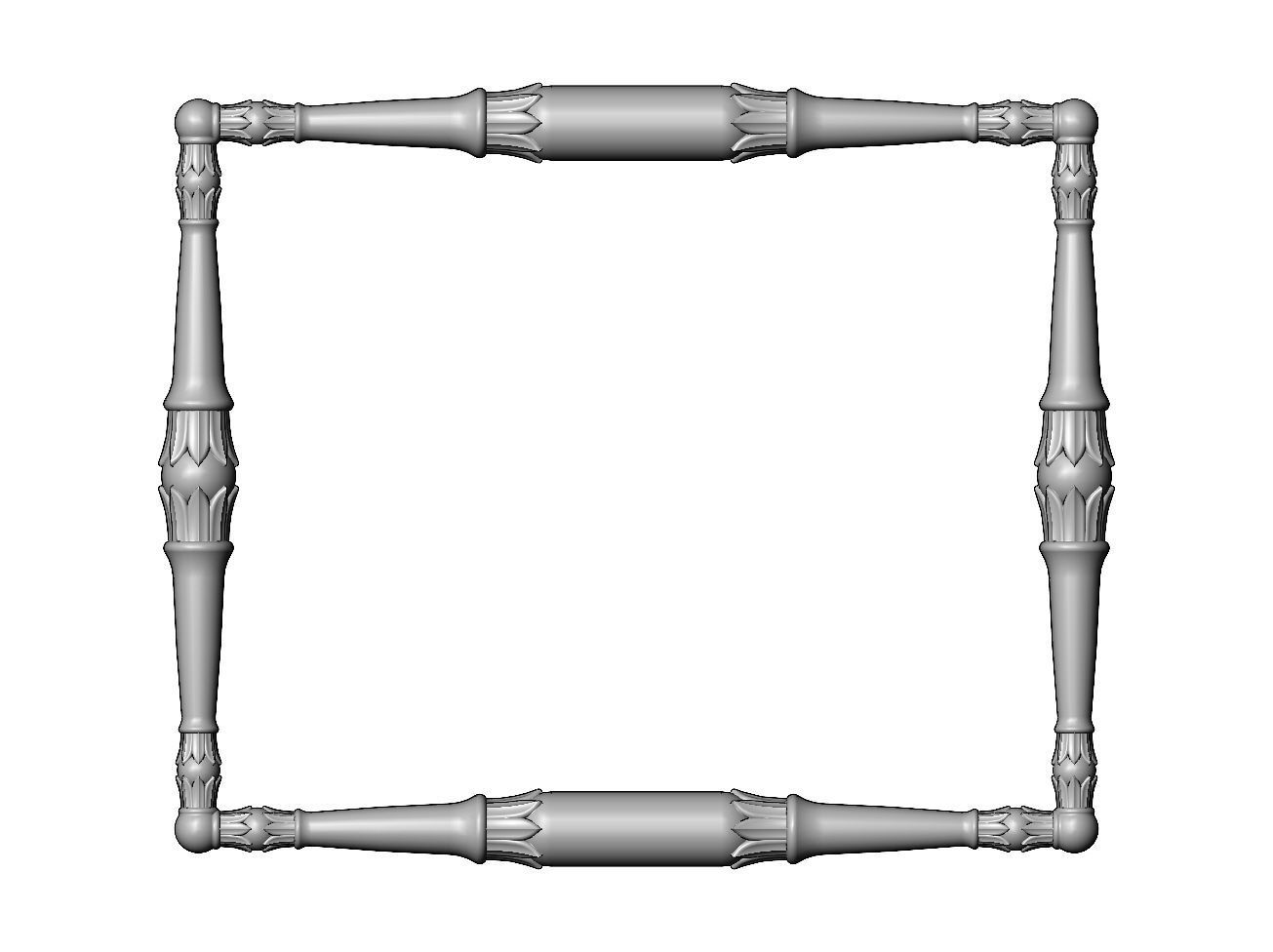 Rectangular lotus bead frame relief 3D model 3D printable | CGTrader