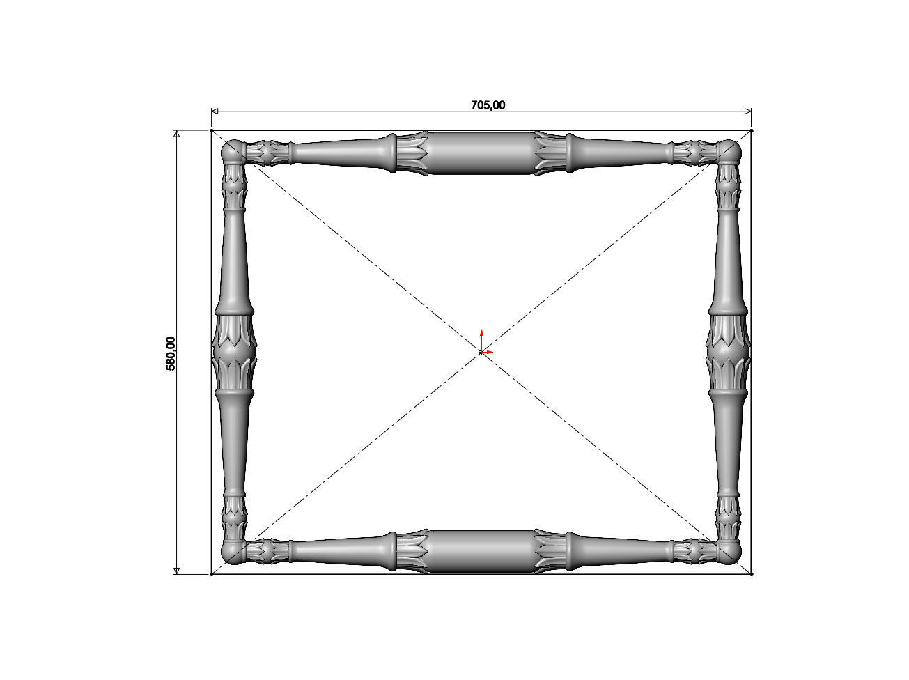 Rectangular lotus bead frame relief 3D model 3D printable | CGTrader