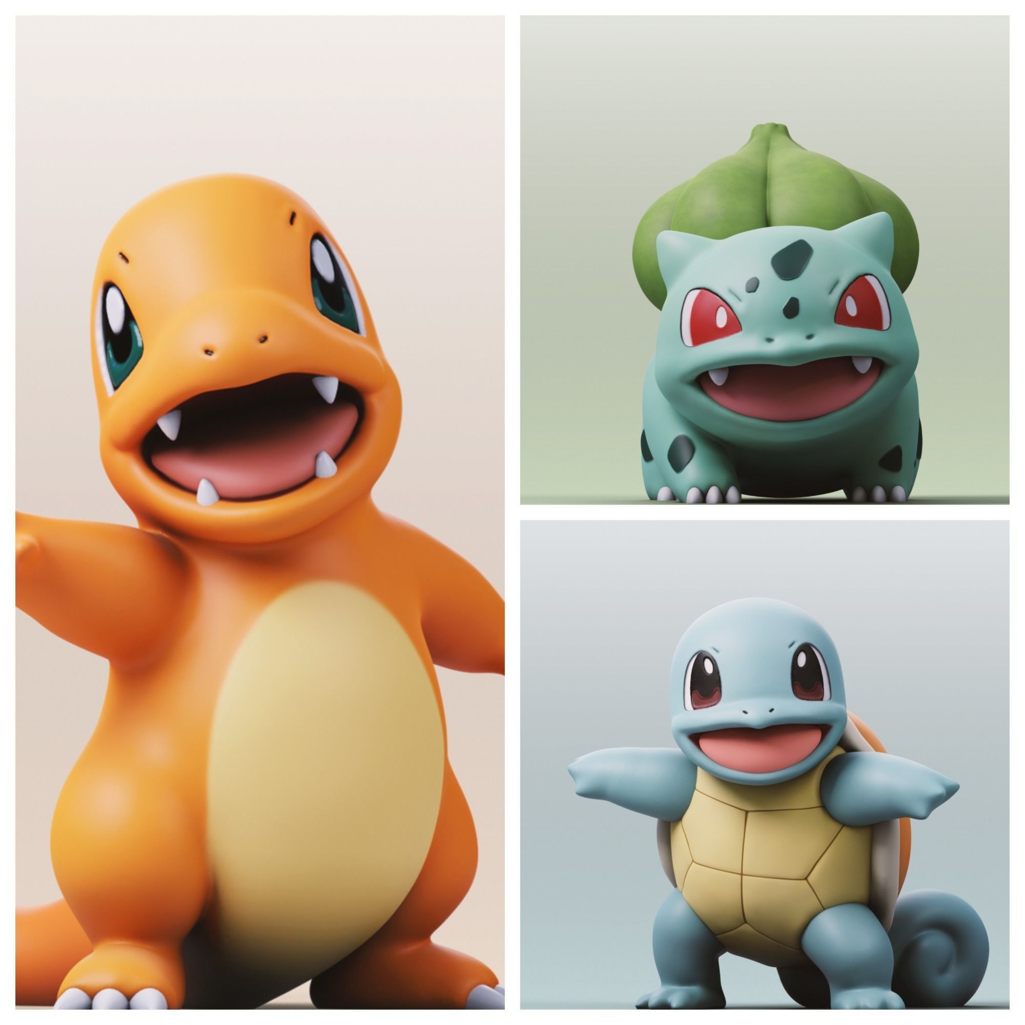 POKEMON - STARTERS 3D 3D model 3D printable | CGTrader