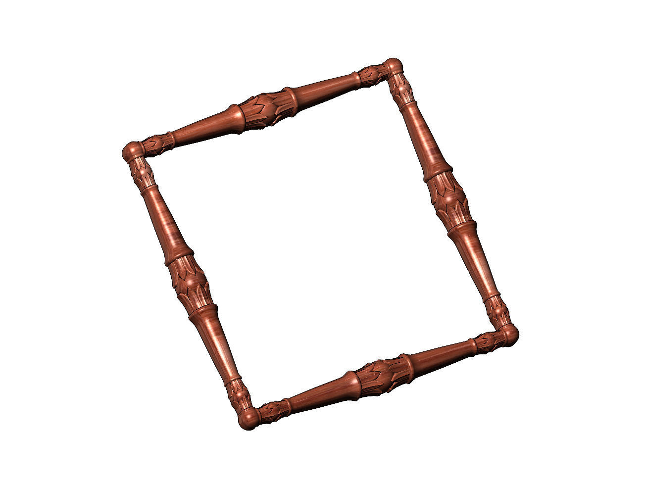 Square lotus bead frame relief 3D model 3D printable | CGTrader