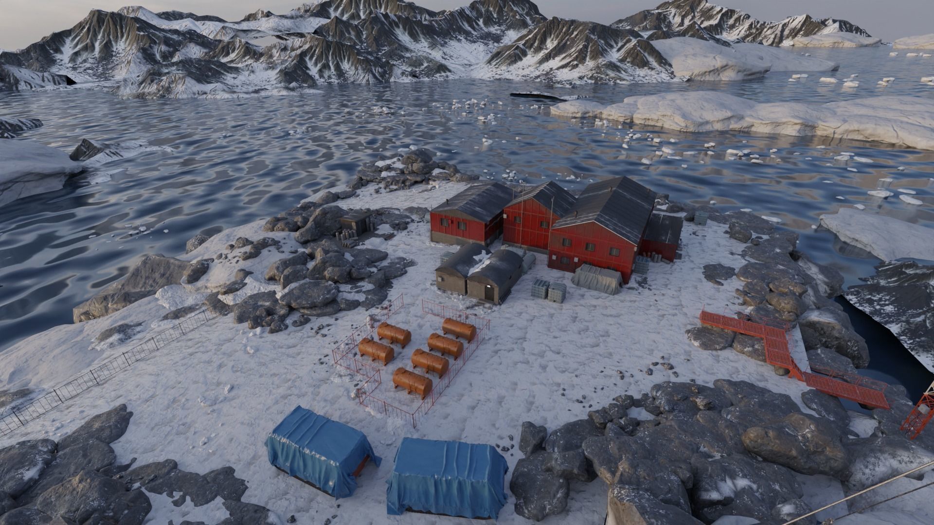 3D model Antarctic research station VR / AR / low-poly | CGTrader
