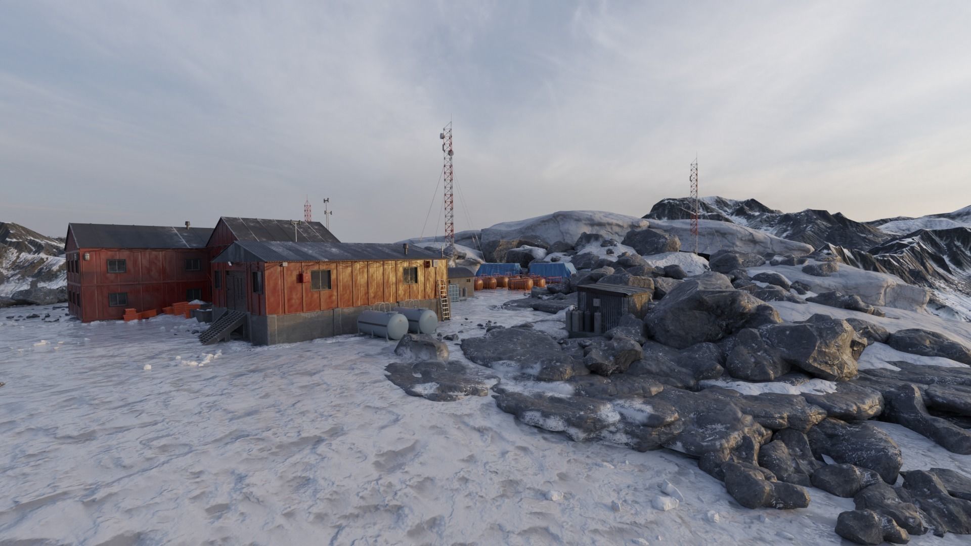 3D model Antarctic research station VR / AR / low-poly | CGTrader