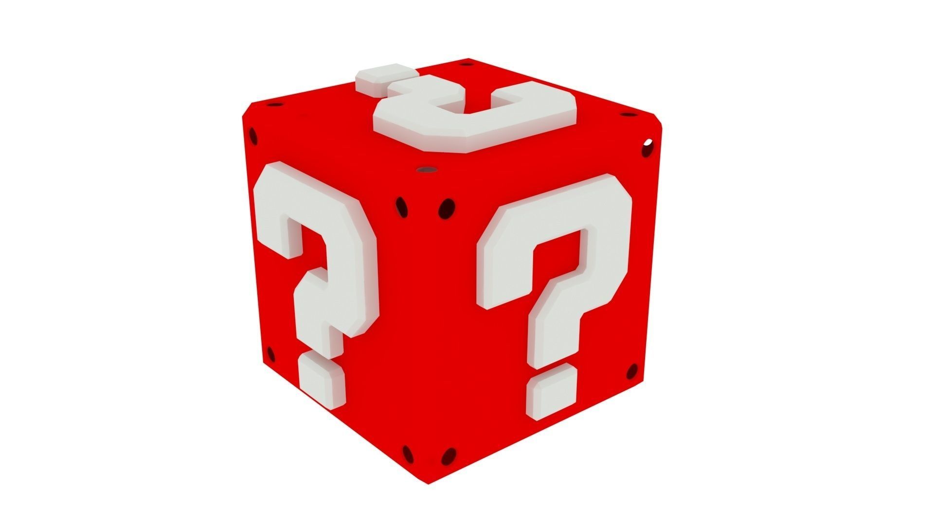 Red Super Mario Mystery Block 3D model | CGTrader