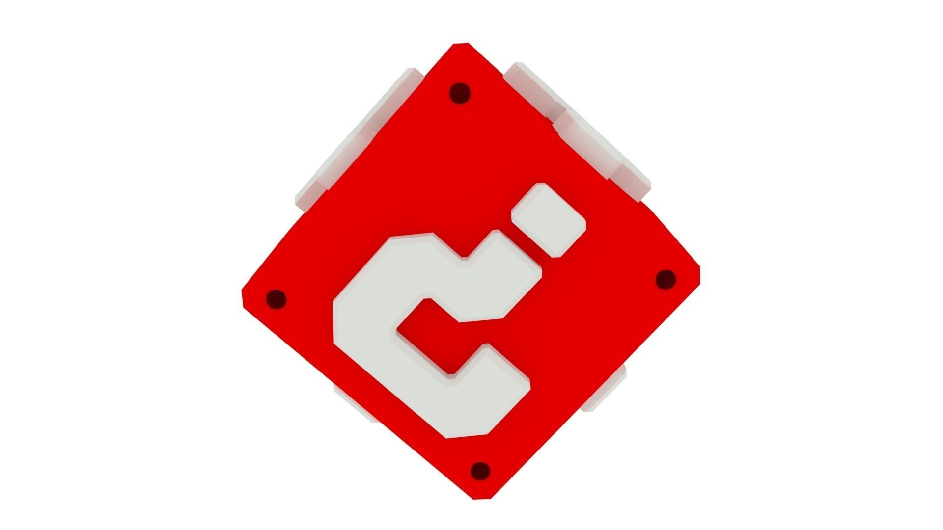 Red Super Mario Mystery Block 3D model | CGTrader