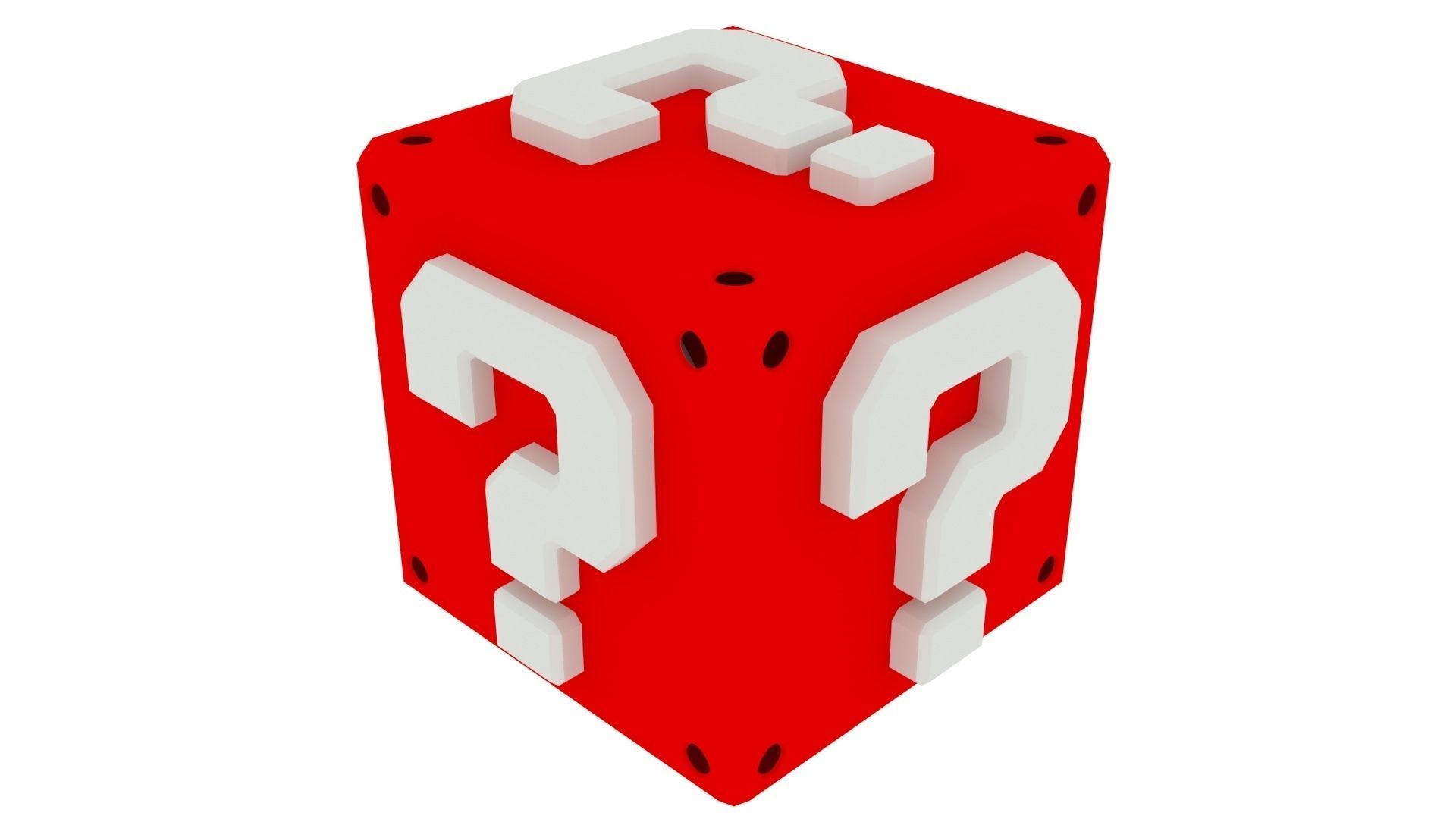 Red Super Mario Mystery Block 3D model | CGTrader
