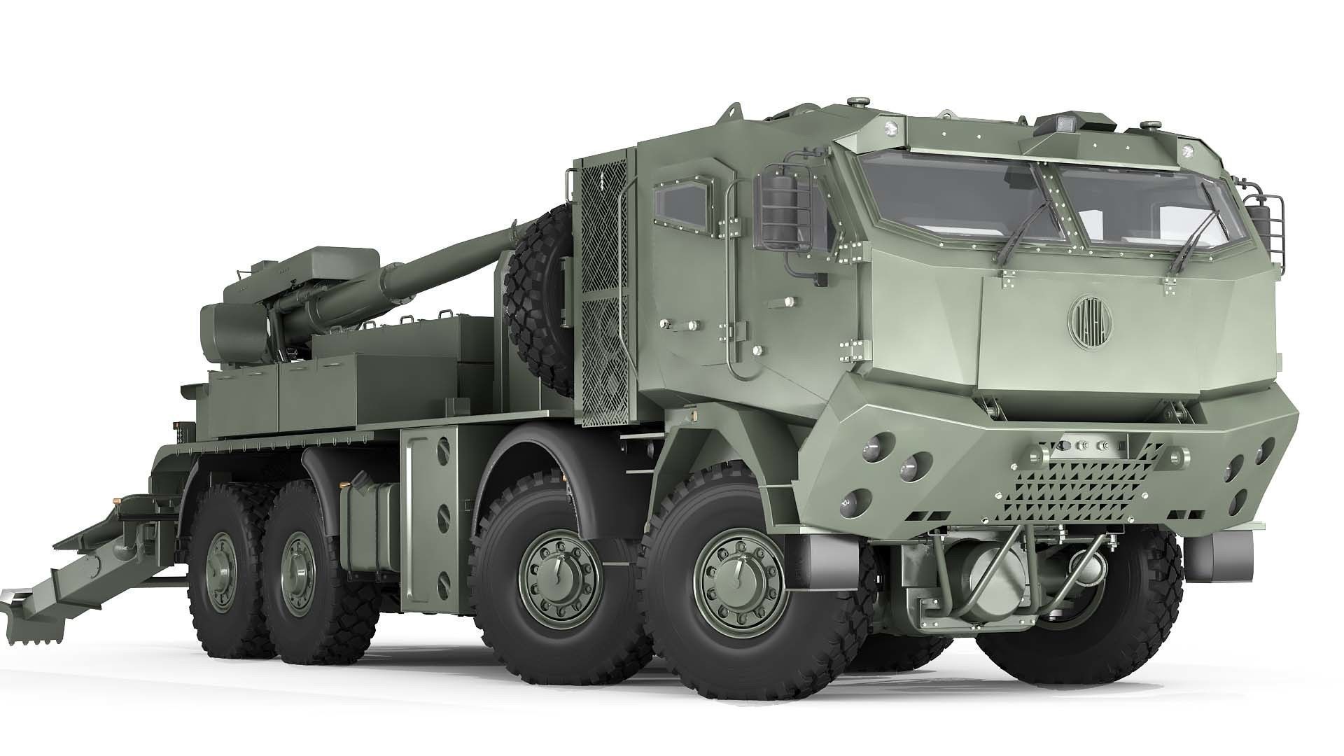 Bogdana Howitzer 3D model animated rigged | CGTrader