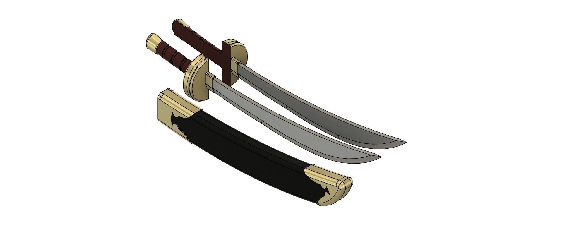 Zuko dual swords double dao 3D model 3D printable | CGTrader