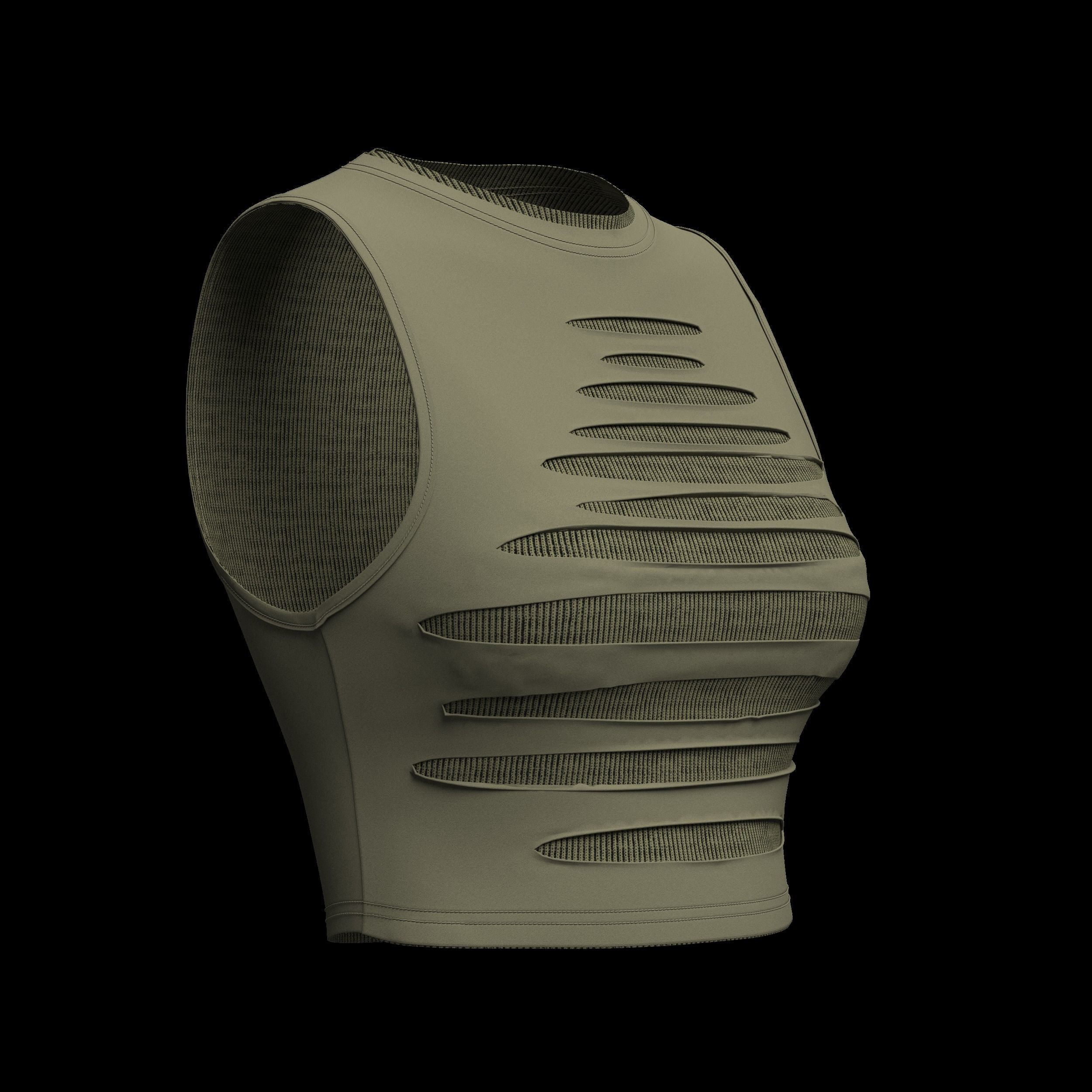 Womens ripped crop top 3D model | CGTrader