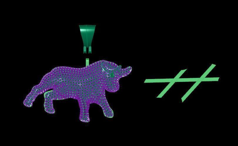 Bull Diamond Pendants 3D model 3D printable | CGTrader