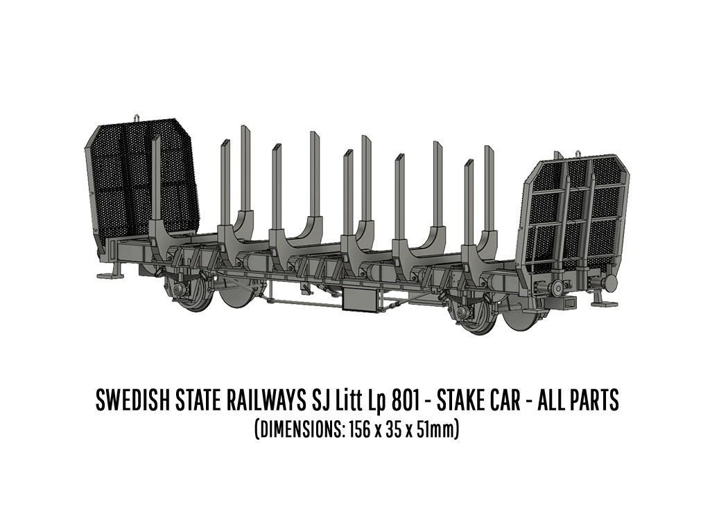 ROLLS-0032 Swedish SJ Litt Lp801 Stake Car H0-scale 3D model 3D ...