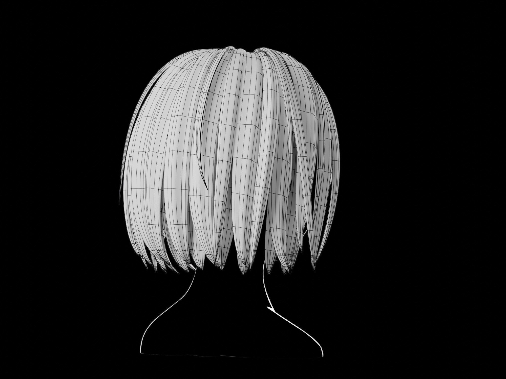 3D model Anime hair style 26 VR / AR / low-poly | CGTrader
