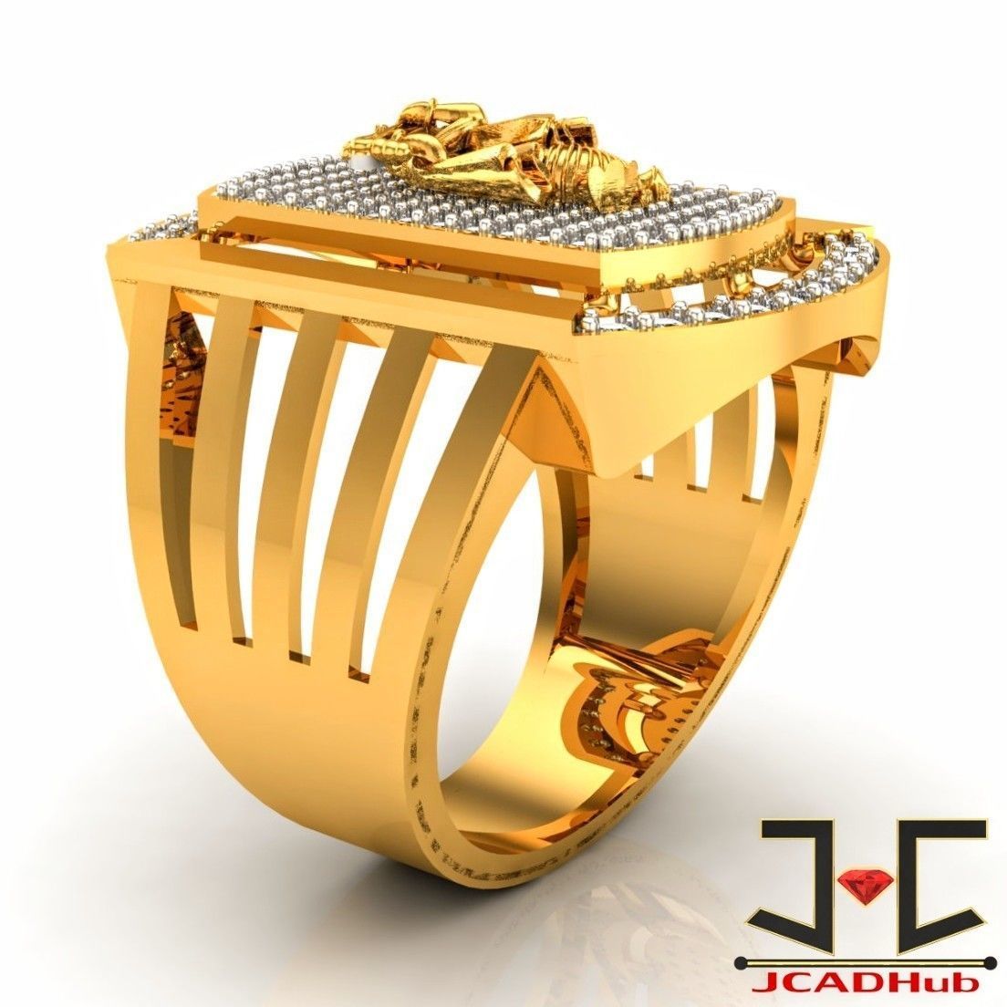 0173 - Lord Krishna Gents Ring 3D model 3D printable | CGTrader