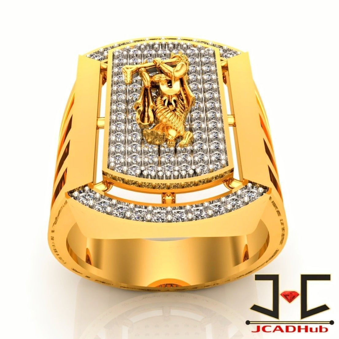 0173 - Lord Krishna Gents Ring 3D model 3D printable | CGTrader