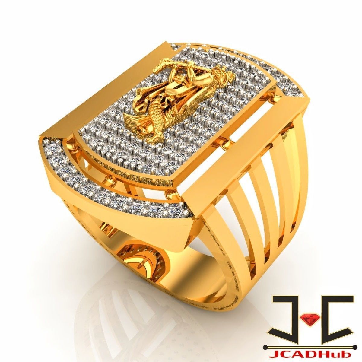 0173 - Lord Krishna Gents Ring 3D model 3D printable | CGTrader