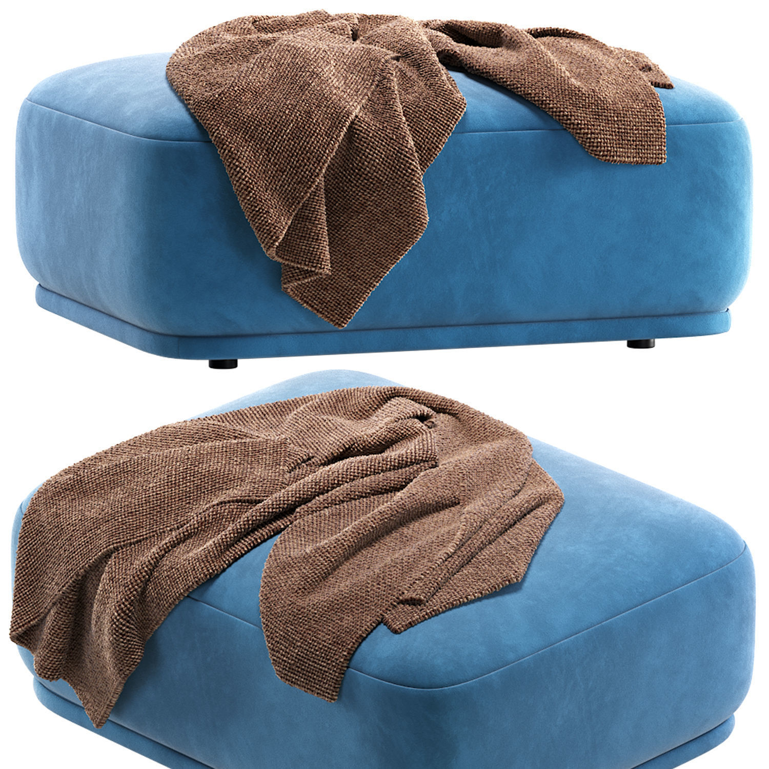 Rectangular pouf Fabro 3D model | CGTrader