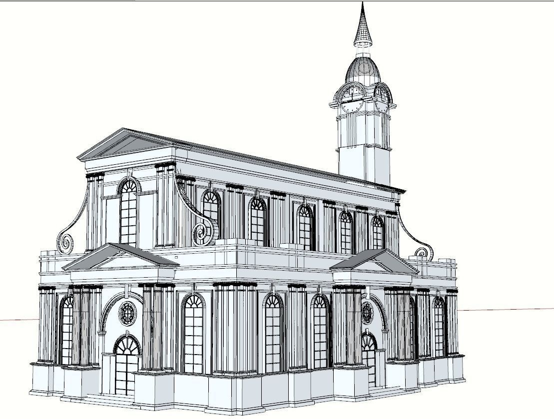 temple model sketchup model only 3D model | CGTrader