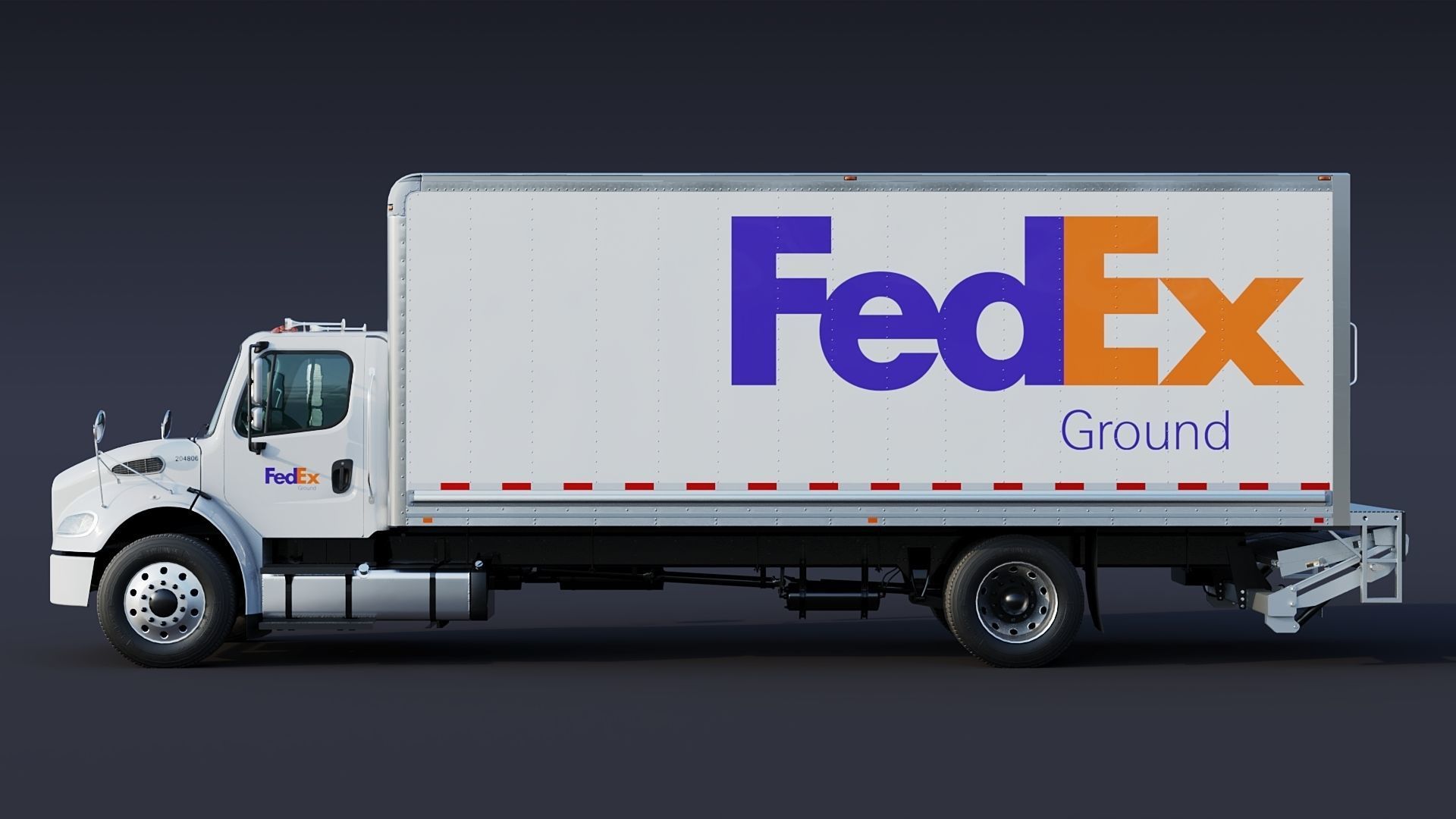 3D model 2020 Freightliner M2 106 Box truck Fedex VR / AR / low-poly | CGTrader