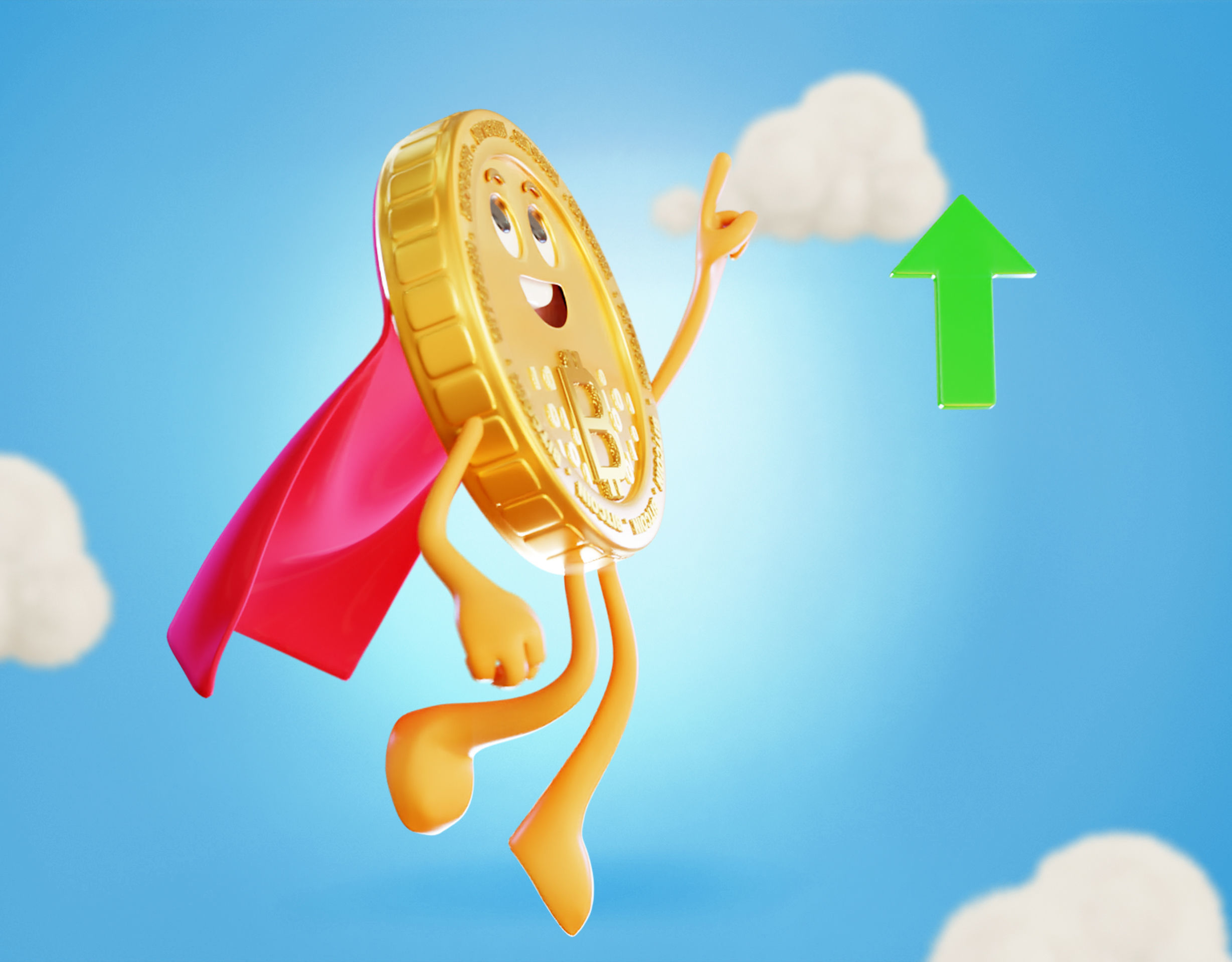 3D model Bitcoin Uptrend Animated Reaction VR / AR / low-poly | CGTrader