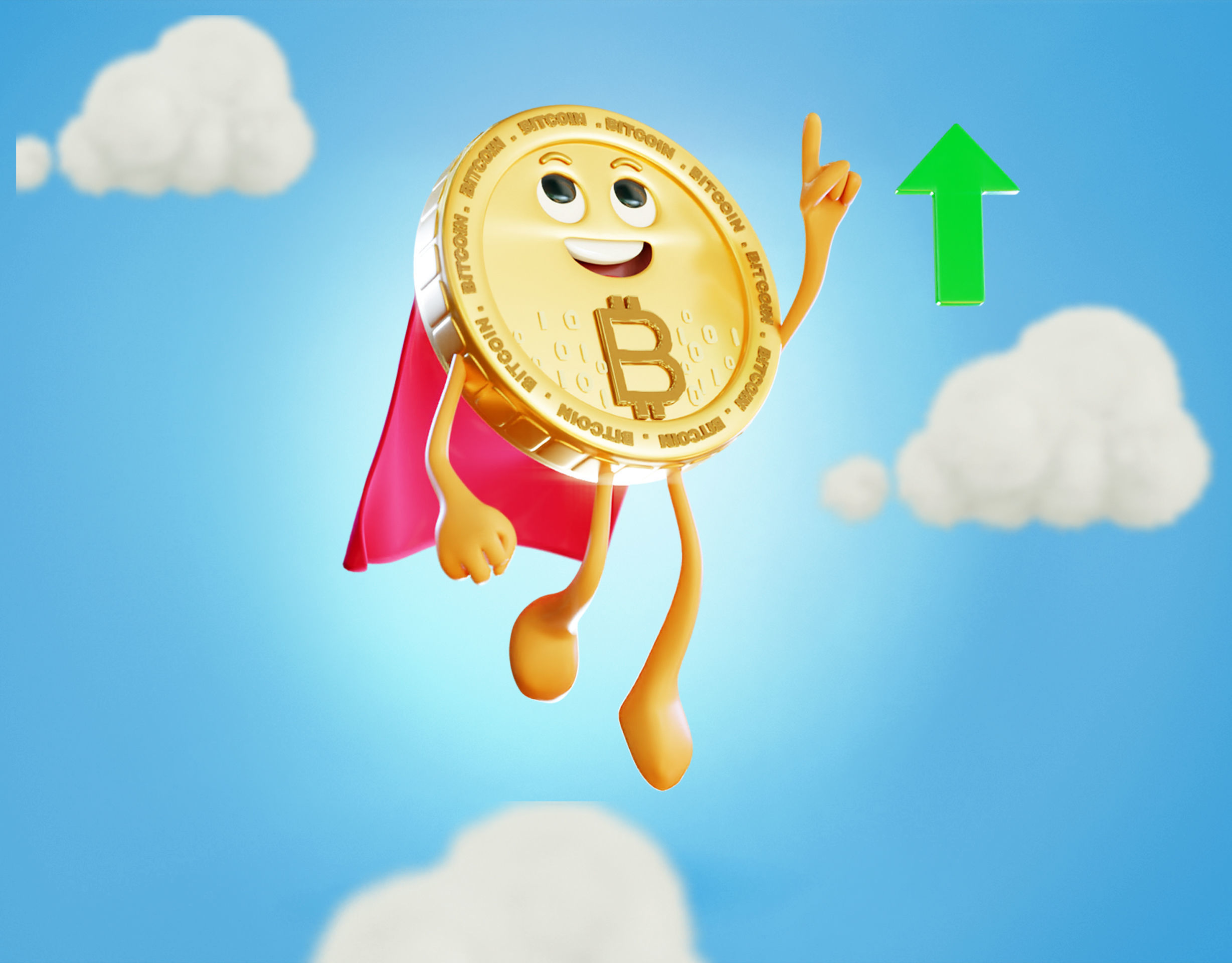 3D model Bitcoin Uptrend Animated Reaction VR / AR / low-poly | CGTrader