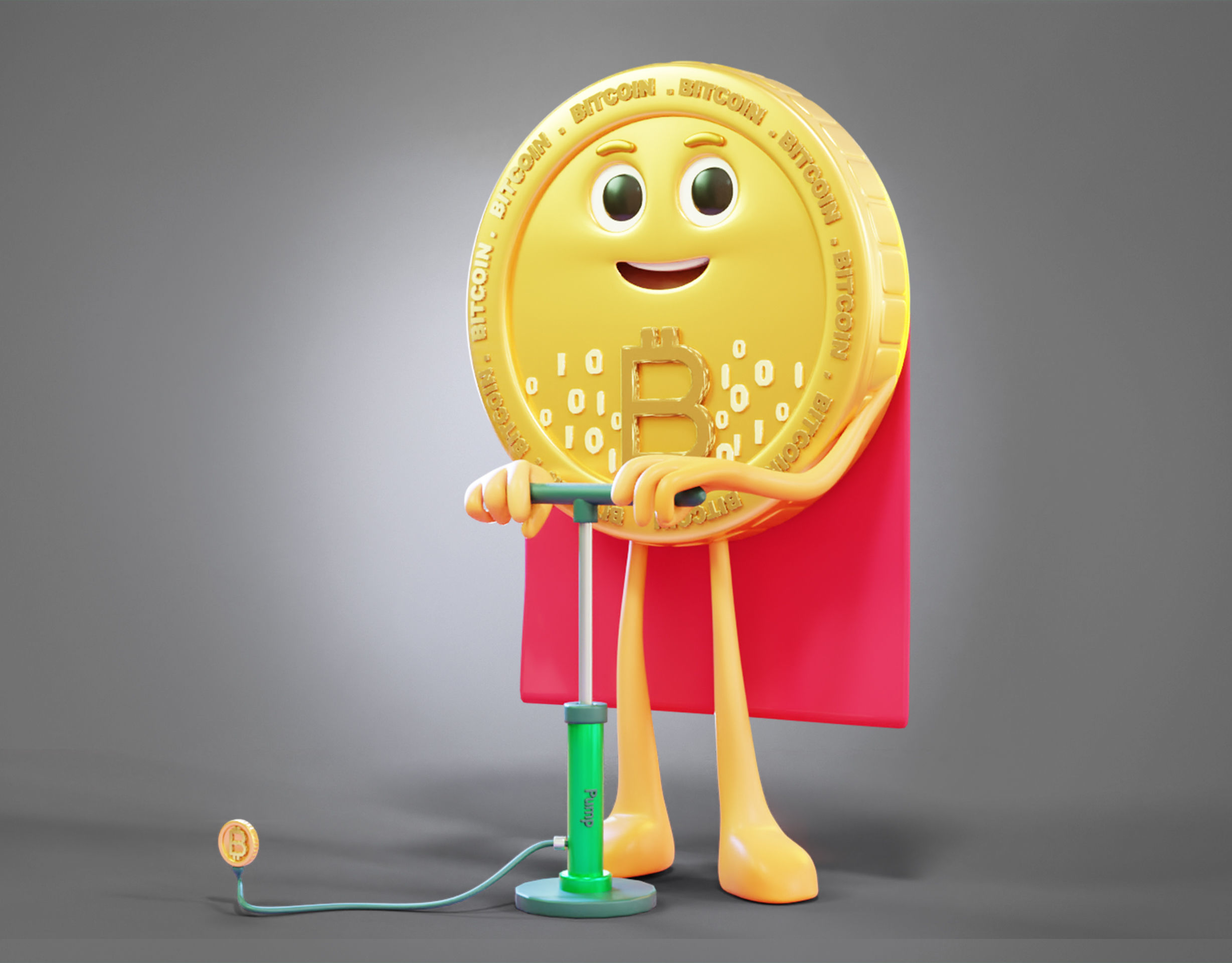 3D model Bitcoin Pump it Animated Reaction VR / AR / low-poly | CGTrader