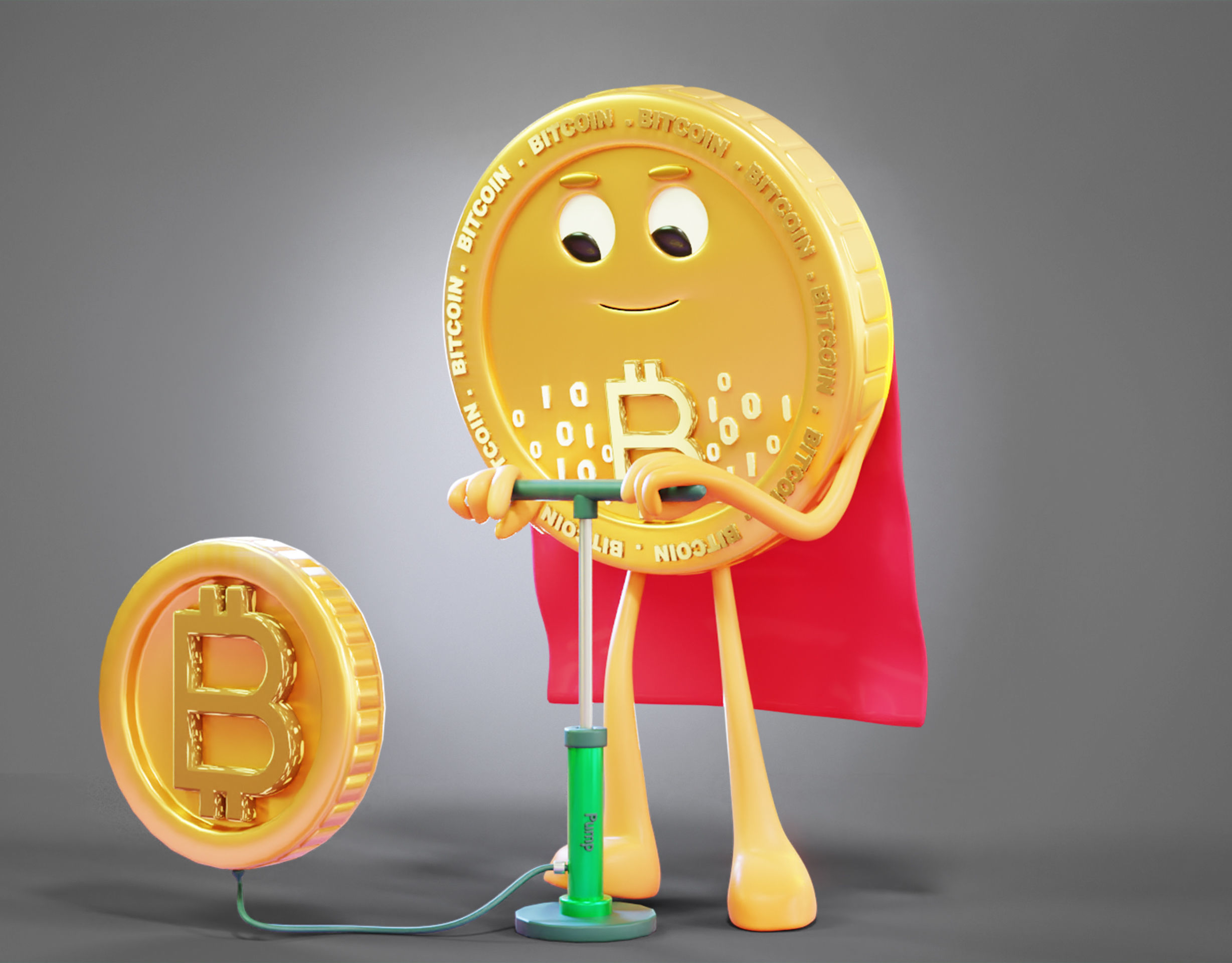 3D model Bitcoin Pump it Animated Reaction VR / AR / low-poly | CGTrader