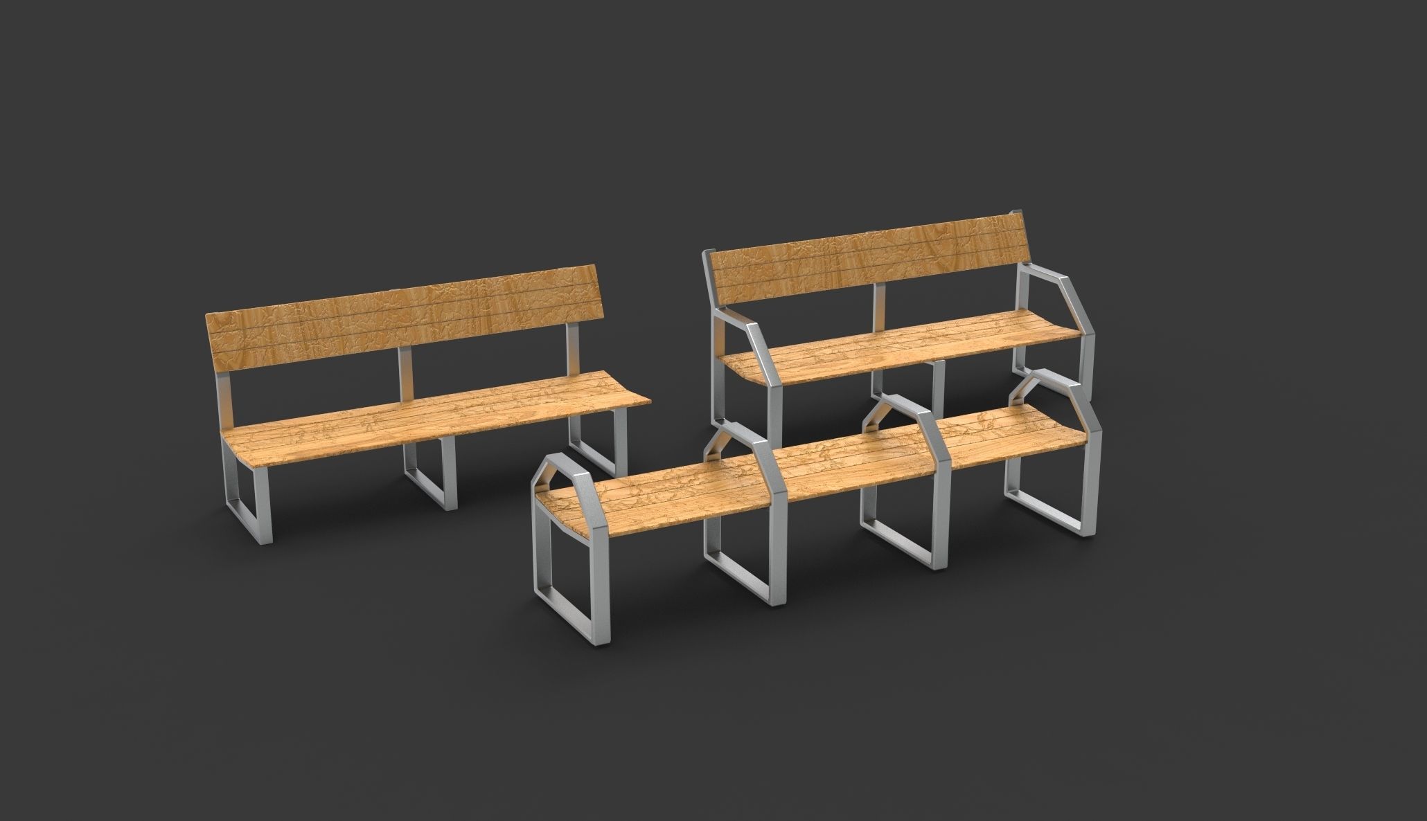 Outdoor Bench 3D model animated | CGTrader