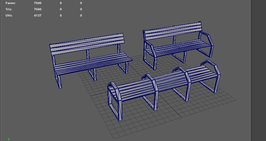 Outdoor Bench 3D model animated | CGTrader