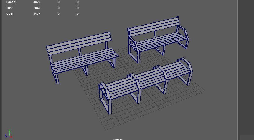 Outdoor Bench 3D model animated | CGTrader