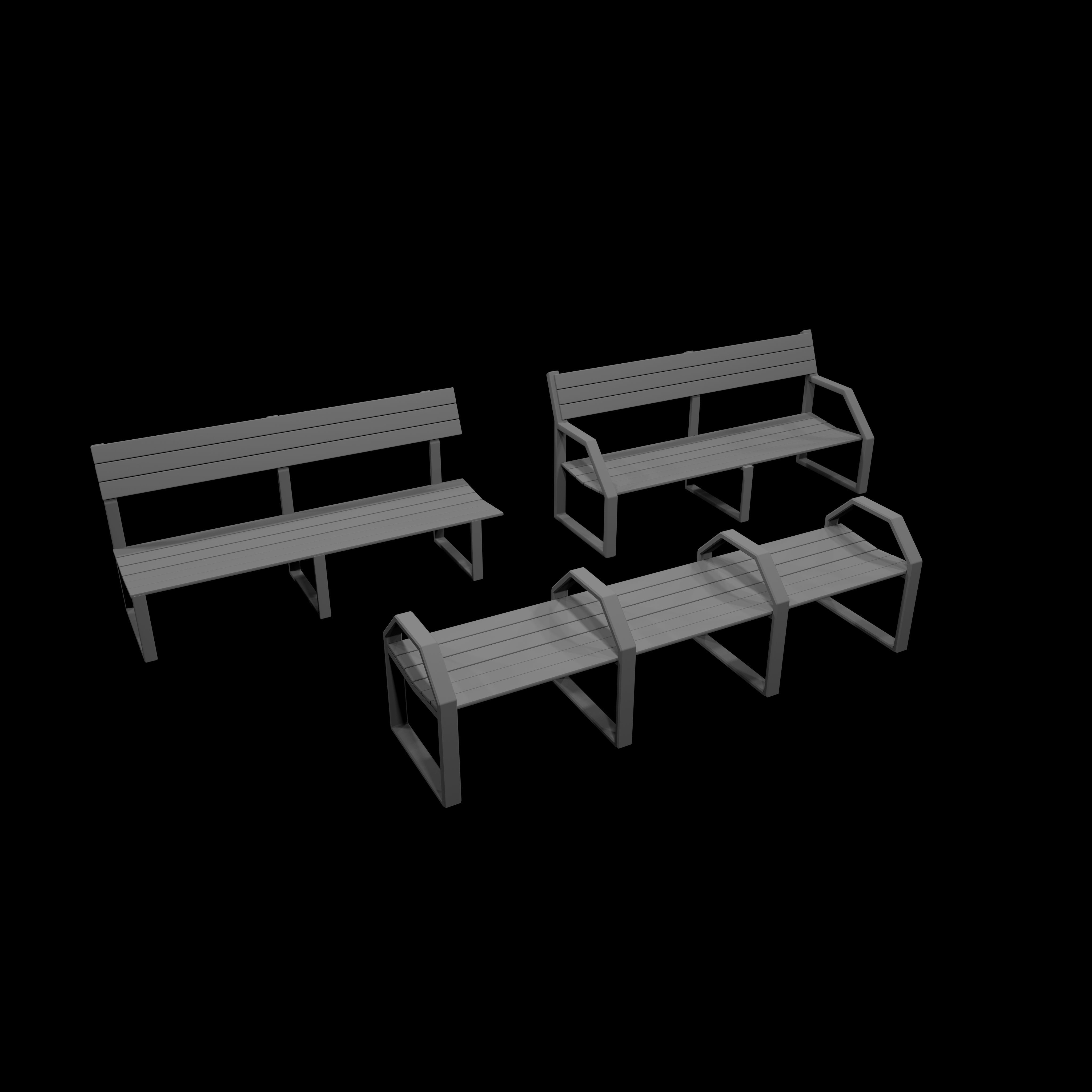 Outdoor Bench 3D model animated | CGTrader