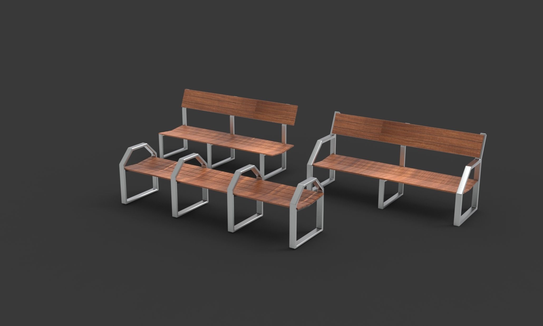 Outdoor Bench 3D model animated | CGTrader