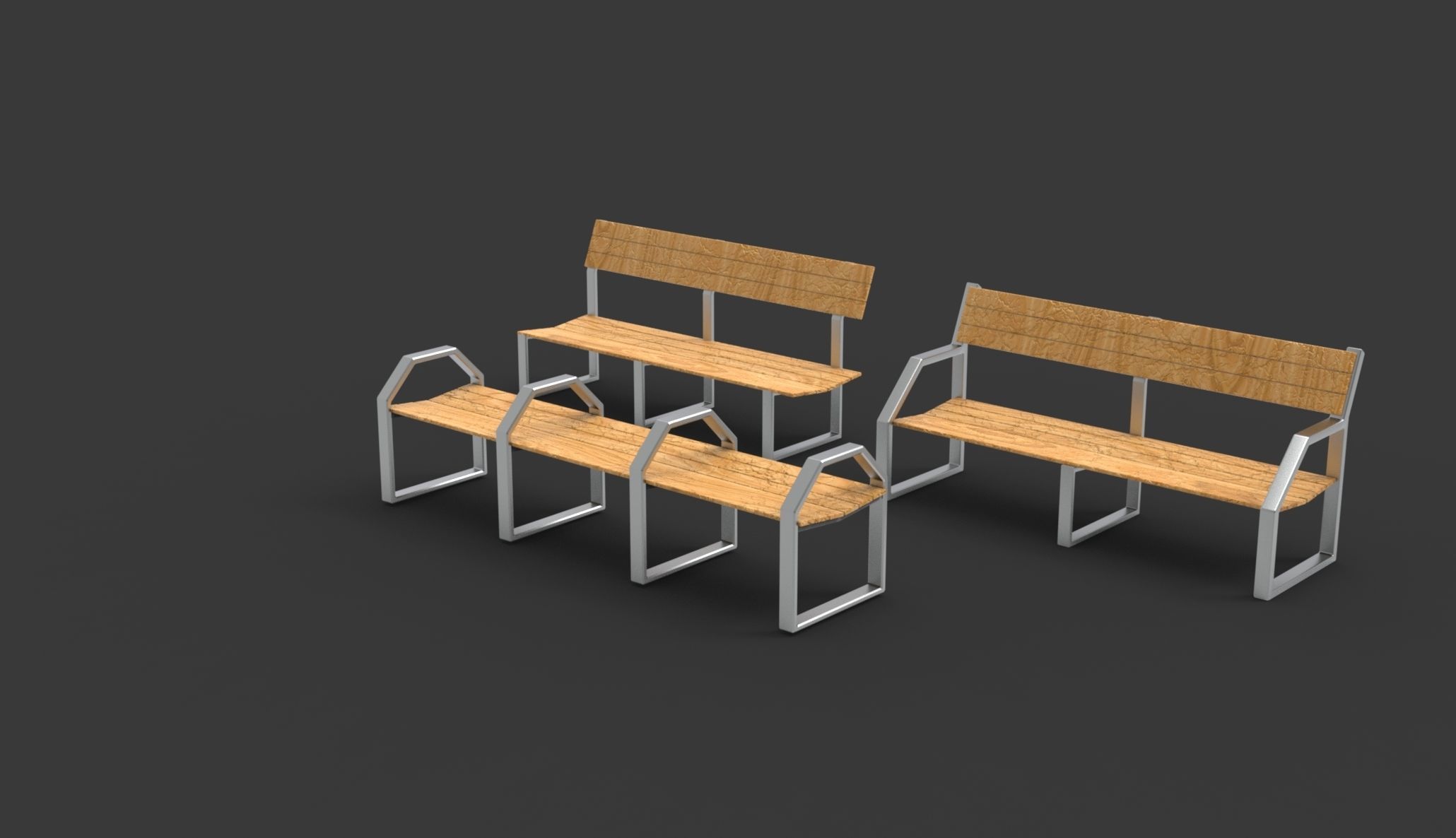Outdoor Bench 3D model animated | CGTrader