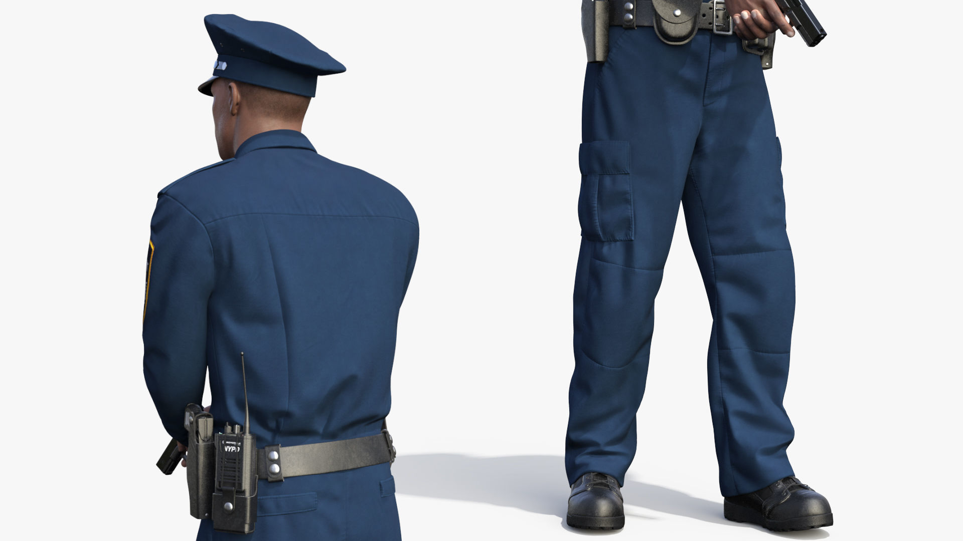 NYPD Cop Attention Pose Fur 3D model | CGTrader