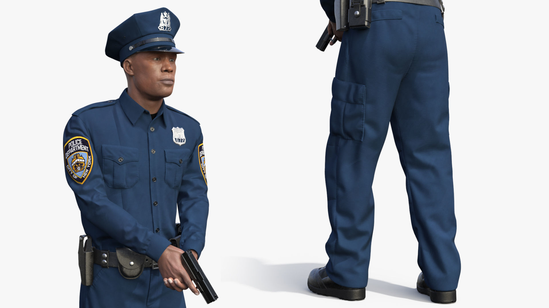 NYPD Cop Attention Pose Fur 3D model | CGTrader