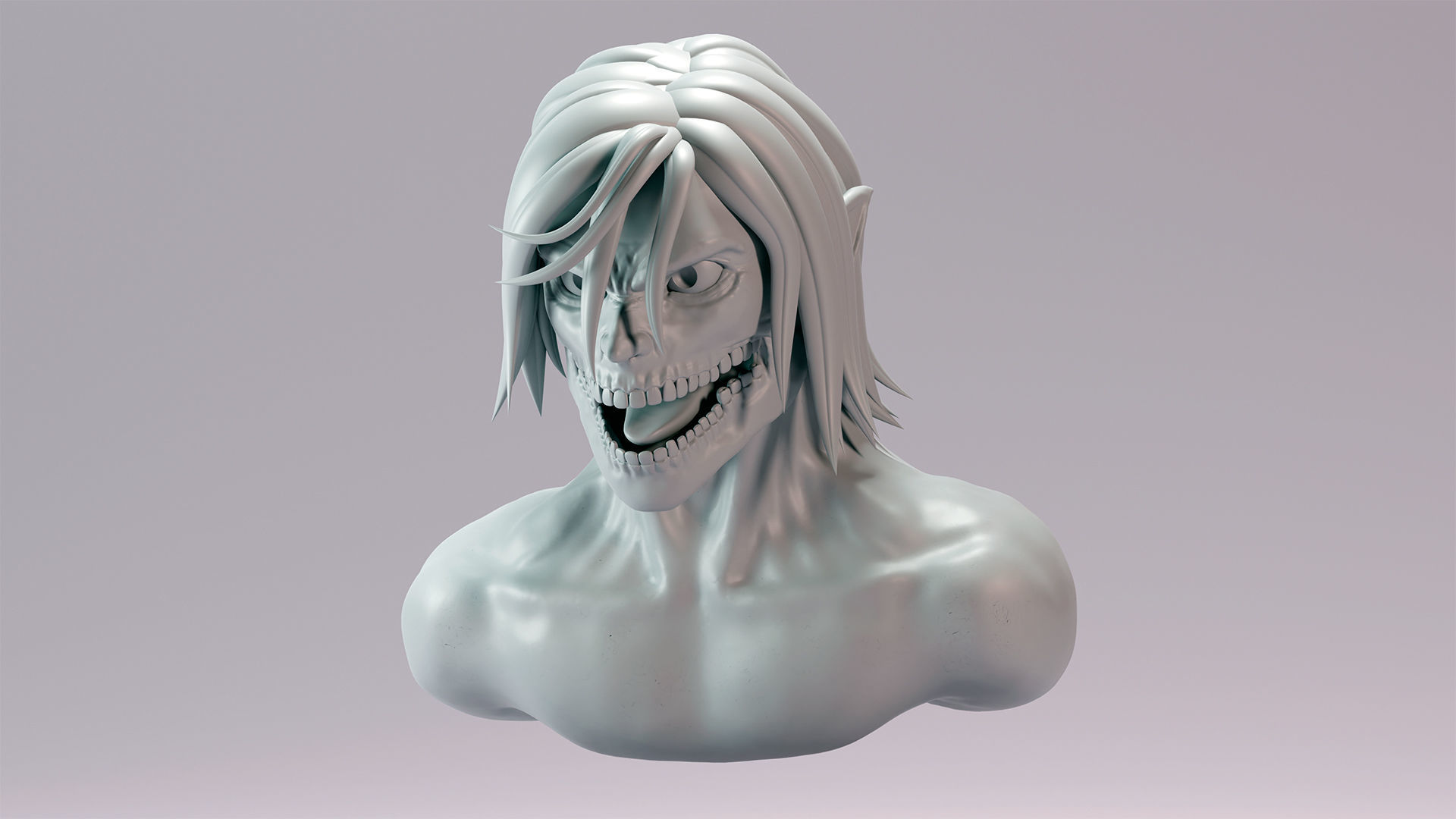 Eren Yeager Attack On Titan bust 3D model | CGTrader
