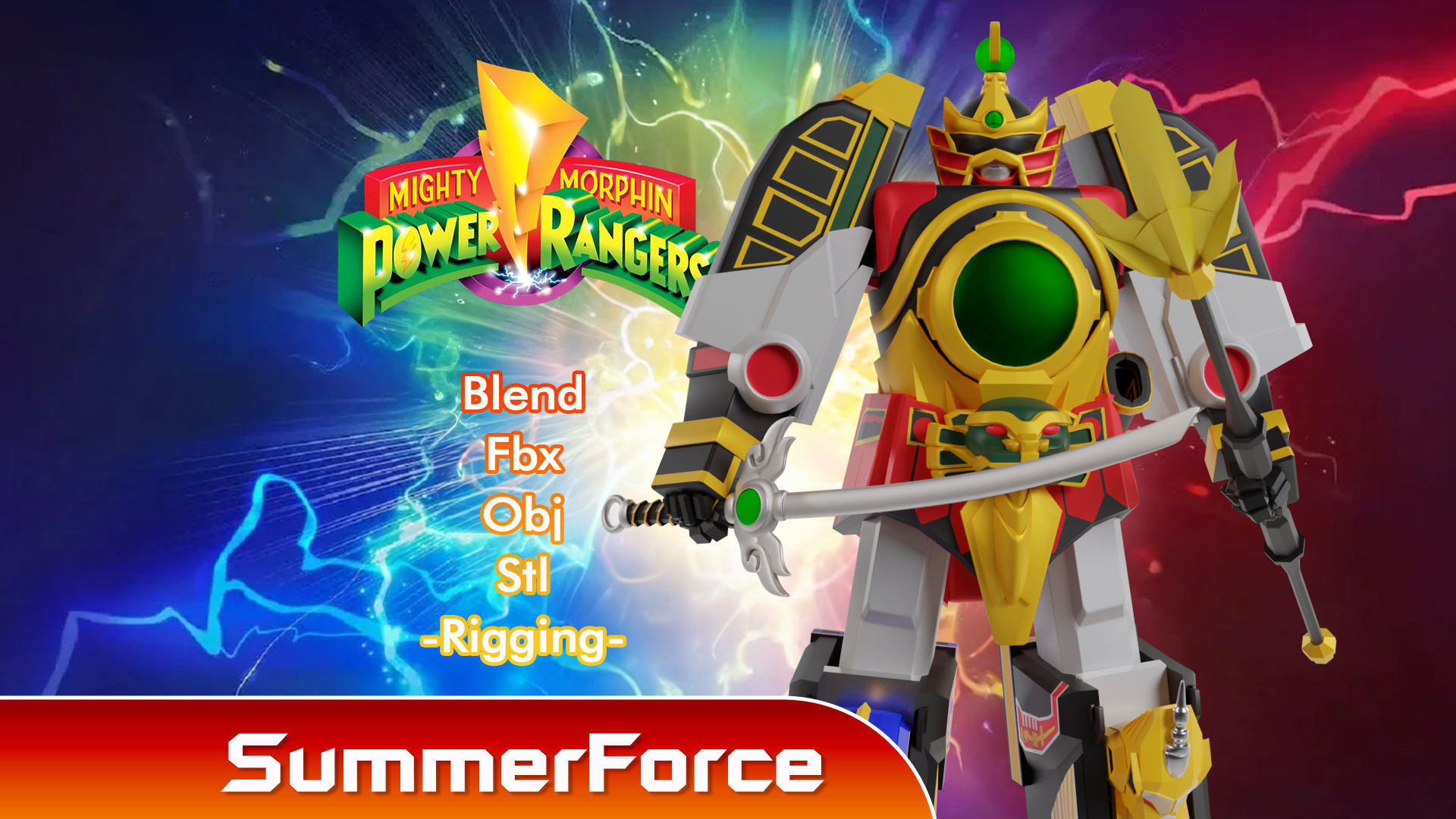 3D model Thunder Megazord - Power Rangers VR / AR / low-poly | CGTrader