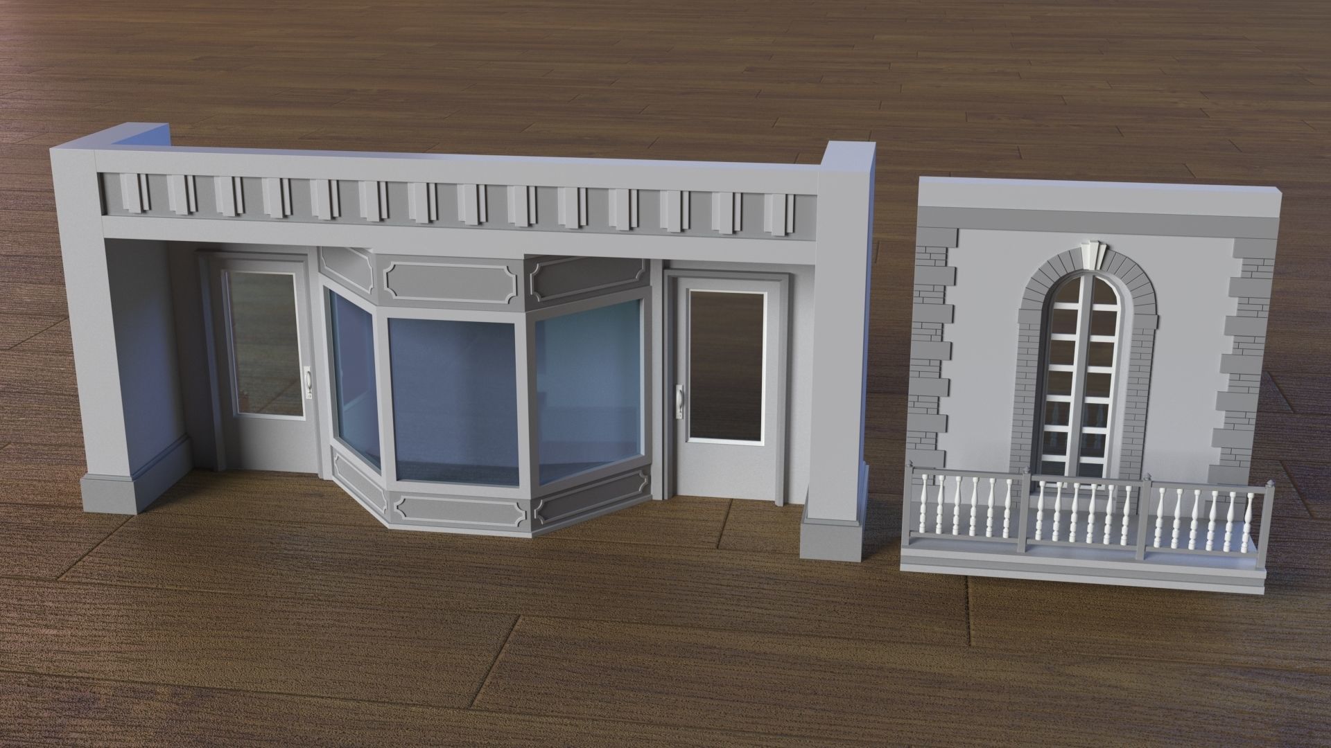 3D model Building Facade Collection 8 - 20 pieces VR / AR / low-poly ...