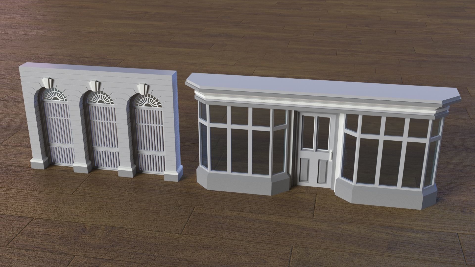 3D model Building Facade Collection 8 - 20 pieces VR / AR / low-poly ...
