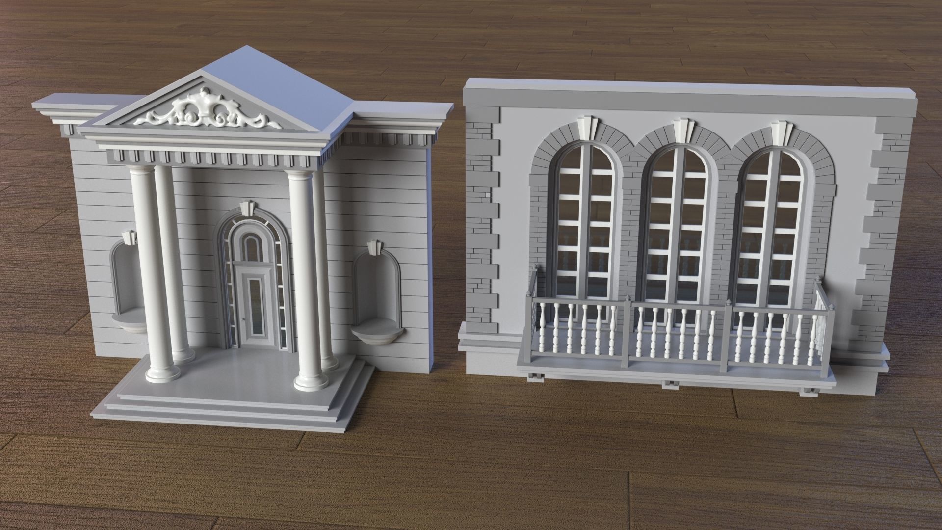 3D model Building Facade Collection 8 - 20 pieces VR / AR / low-poly | CGTrader