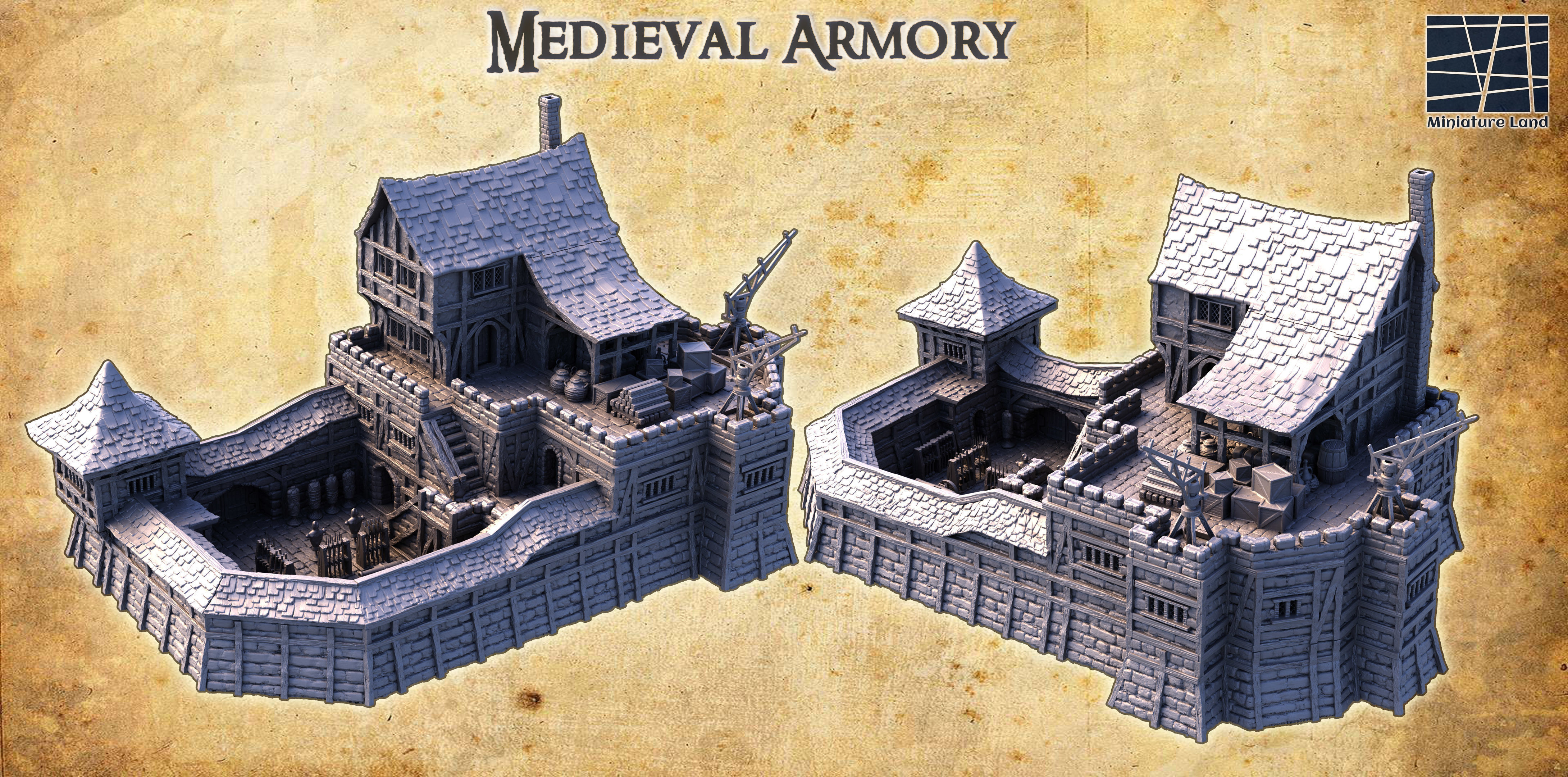Medieval Armory Tabletop Terrain 28 MM 3D model 3D printable | CGTrader